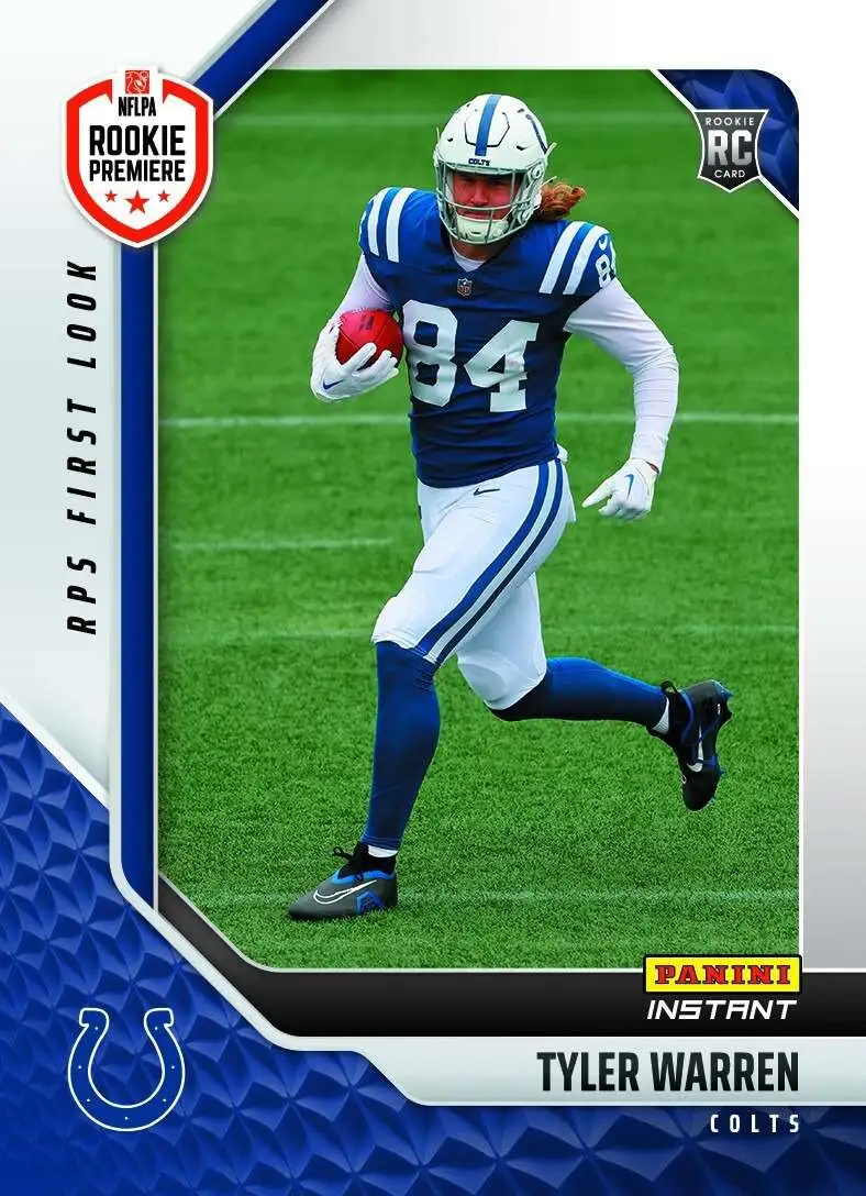 NFL 2025 Instant RPS First Look Football Single Card Tyler Warren RPSFL ...