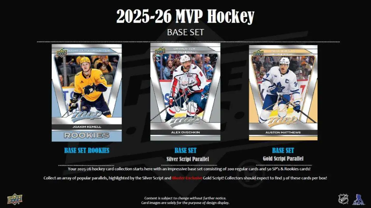 NHL Upper Deck 2025-26 MVP Hockey Trading Card BLASTER Box 10 Packs 1 ...