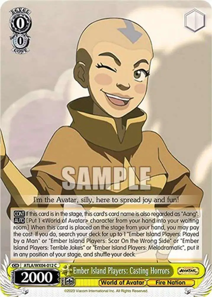 Weiss Schwarz Trading Card Game Avatar The Last Airbender Single Card ...