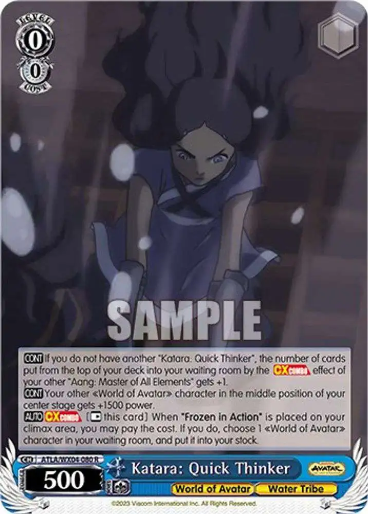 Weiss Schwarz Trading Card Game Avatar The Last Airbender Single Card Rare Katara Quick Thinker ...