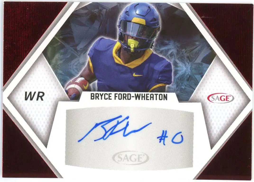 NFL Sage Collectibles 2023 Single Card Red Bryce Ford-Wheaton A-BFW Autograph - ToyWiz