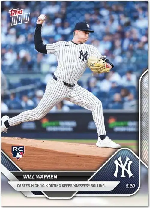 MLB New York Yankees 2025 Topps NOW Baseball Single Card Will Warren ...