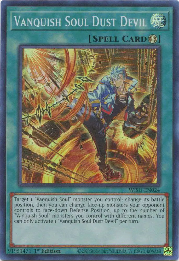 YuGiOh Trading Card Game Wild Survivors Single Card Super Rare Vanquish Soul Dust Devil WISU ...
