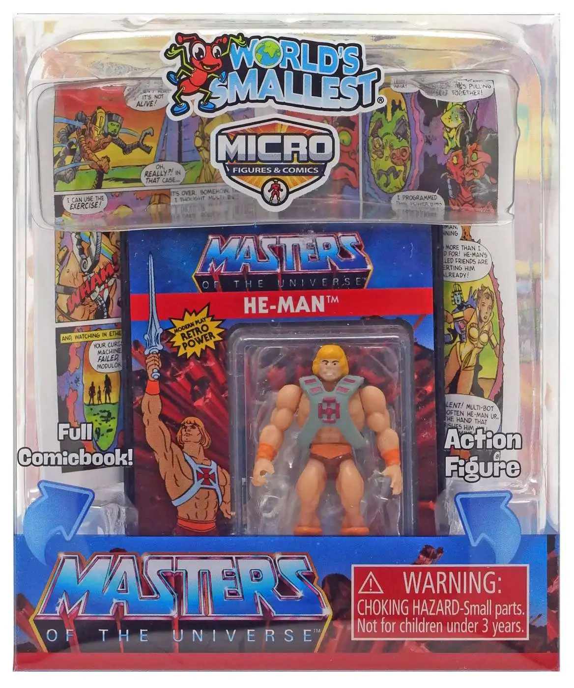 Worlds Smallest Masters of the Universe He-Man Micro Figure Comic Super ...