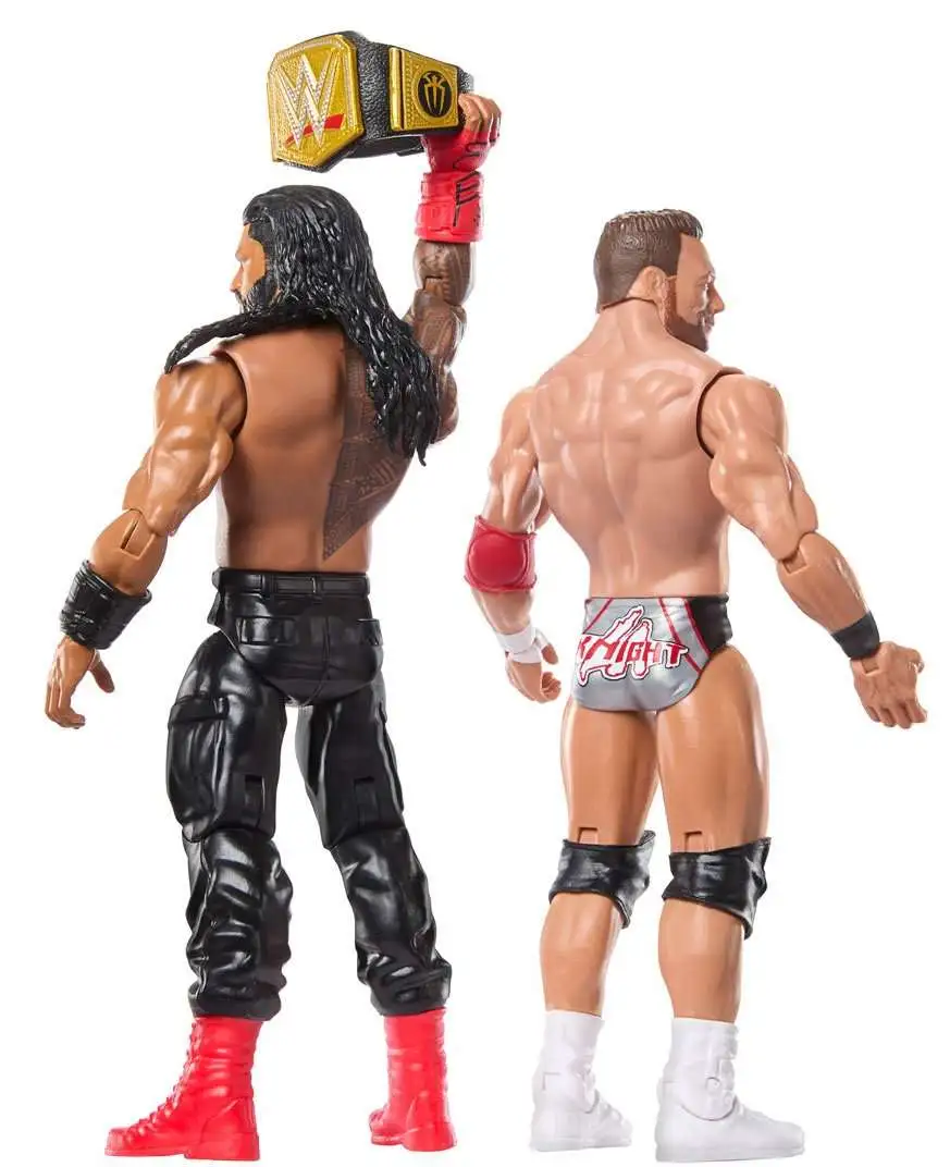 WWE Wrestling Main Event Showdown Series 21 Roman Reigns vs LA Knight 6 Action Figure 2-Pack ...