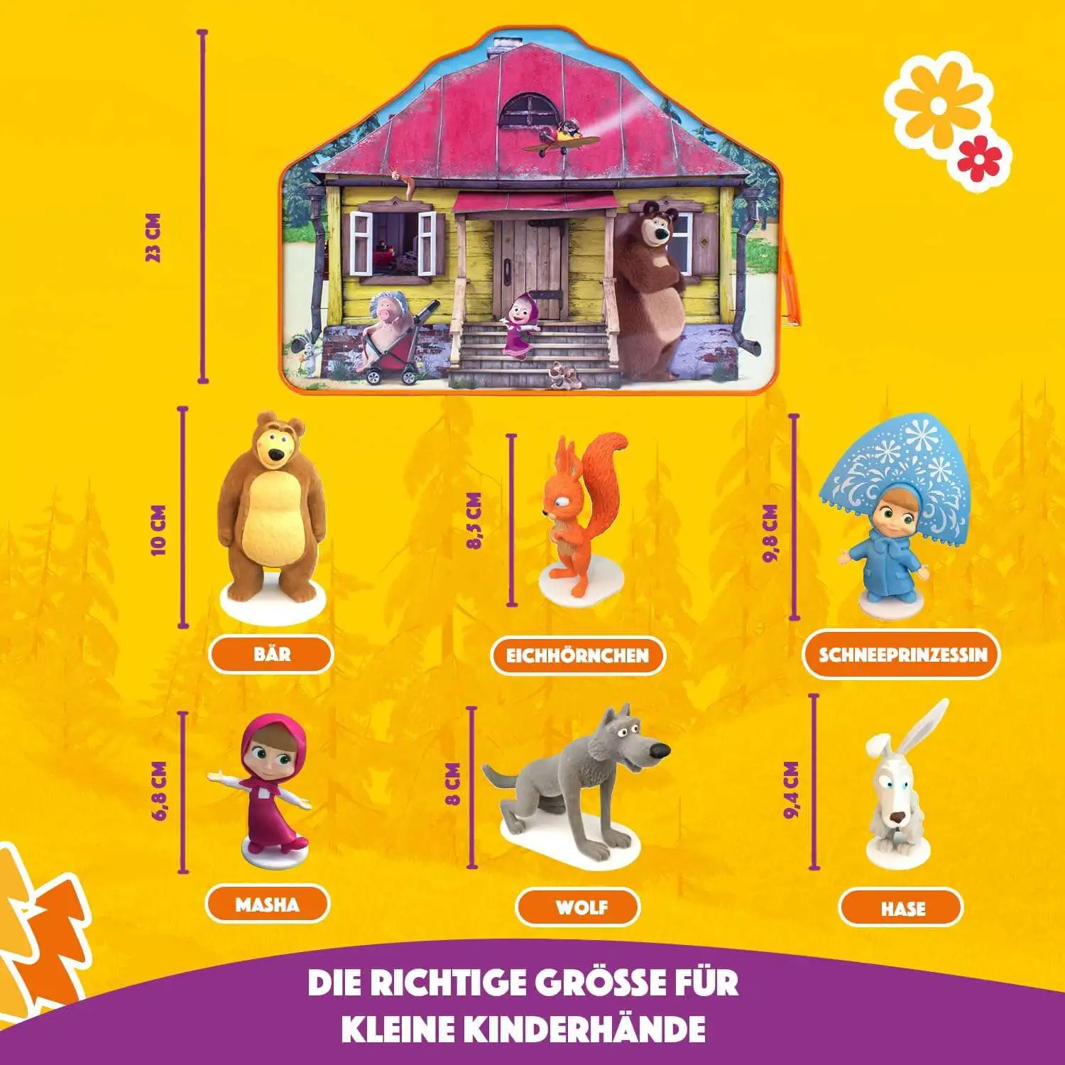 Masha and the Bear Masha and the Bear Set 3 6 Figurines Tin Box Luppa ...