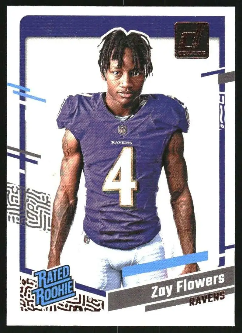 NFL 2023 Panini Donruss Football Single Card Portrait Zay Flowers 9 ...