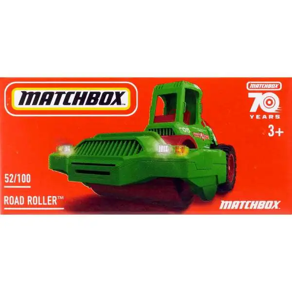 Matchbox Road Roller Diecast Car Green Mattel - ToyWiz