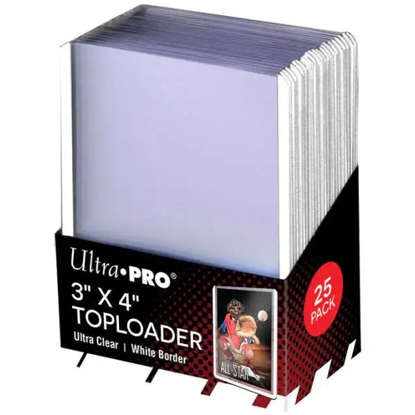 Ultra Pro Card Supplies 3 x 4 Colored Border Toploader 25 Count, Black ...