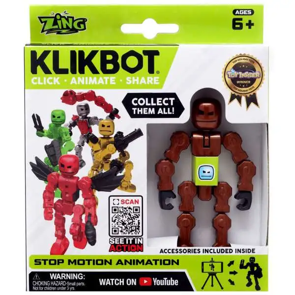 Stikbot Klikbot Blue 3 Figure Translucent Zing - ToyWiz