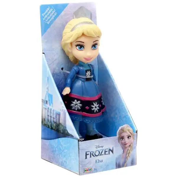Disney Frozen Posable Elsa 3 Mini Figure Light Blue Dress Jakks Pacific ...