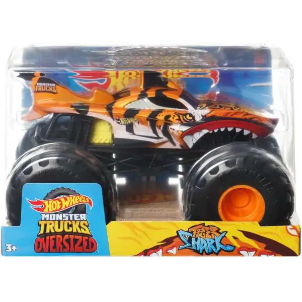 Hot Wheels Monster Trucks Tiger Shark 124 Diecast Car Yellow Engine, Damaged Package Mattel Toys ...