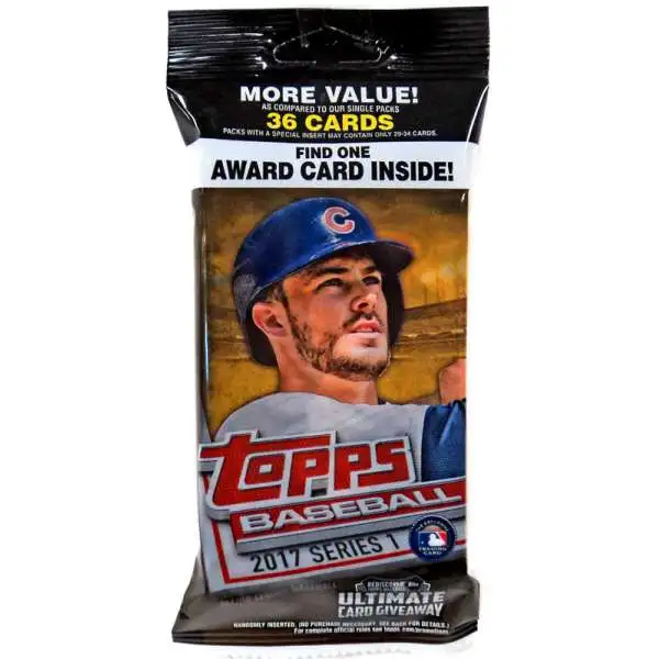 MLB Topps 2017 Series 2 Baseball Trading Card VALUE Pack 36 Cards - ToyWiz