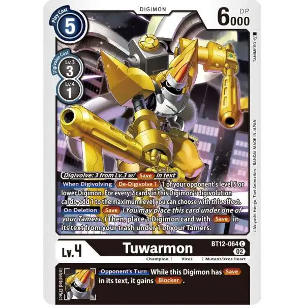 Digimon Trading Card Game Across Time Single Card Uncommon Arresterdramon BT12-077 - ToyWiz