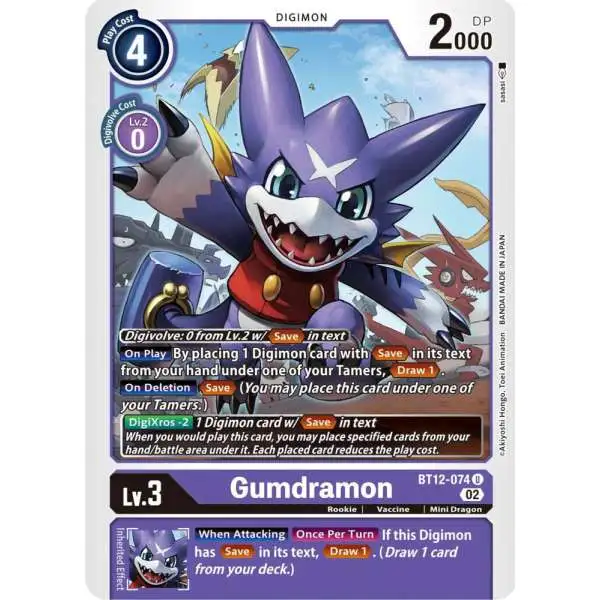 Digimon Trading Card Game Across Time Single Card Rare Clockmon BT12 ...