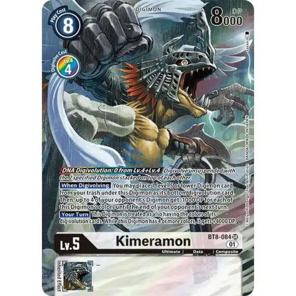 Digimon New Awakening Single Card Super Rare Kimeramon BT8-084 - ToyWiz