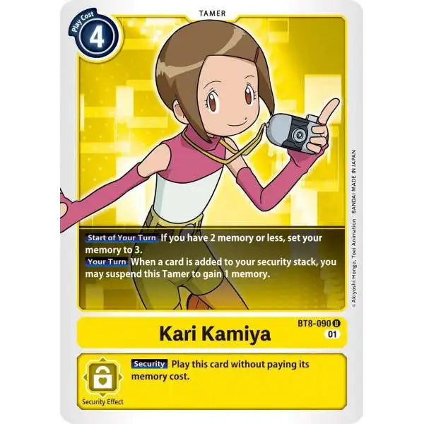 Digimon New Awakening Single Card Uncommon Kari Kamiya BT8-090 Box Topper - ToyWiz