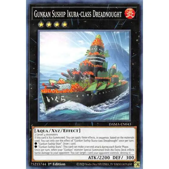 YuGiOh 2022 Tin of the Pharaohs Gods Single Card Common Gunkan Suship Ikura-class Dreadnought ...