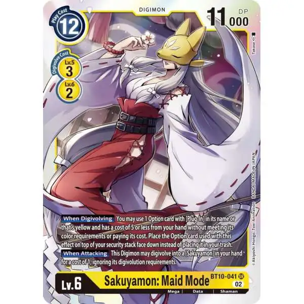 Digimon Xros Encounter Single Card Super Rare Sakuyamon Maid Mode BT10-041 Alternate Art - ToyWiz