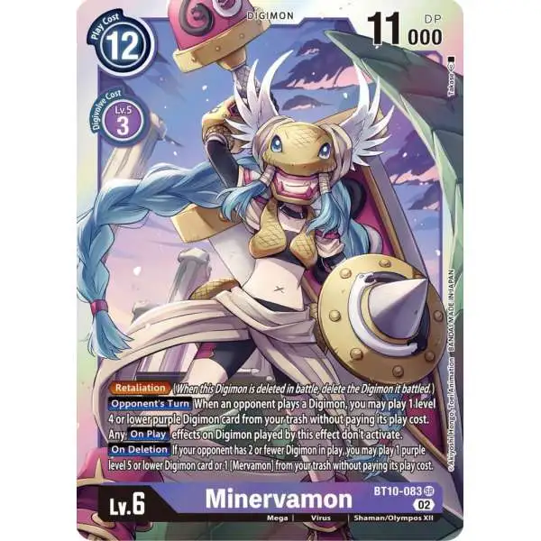 Digimon Xros Encounter Single Card Super Rare Minervamon BT10-083 ...
