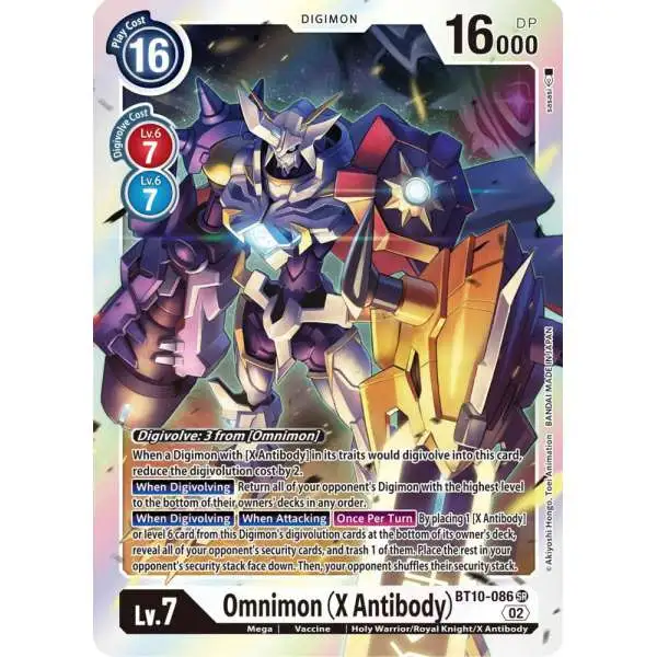 Digimon Xros Encounter Single Card Super Rare Omnimon X Antibody Bt10