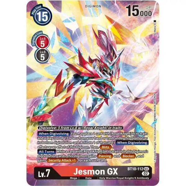 Digimon Xros Encounter Single Card Secret Rare Jesmon GX BT10-112 - ToyWiz