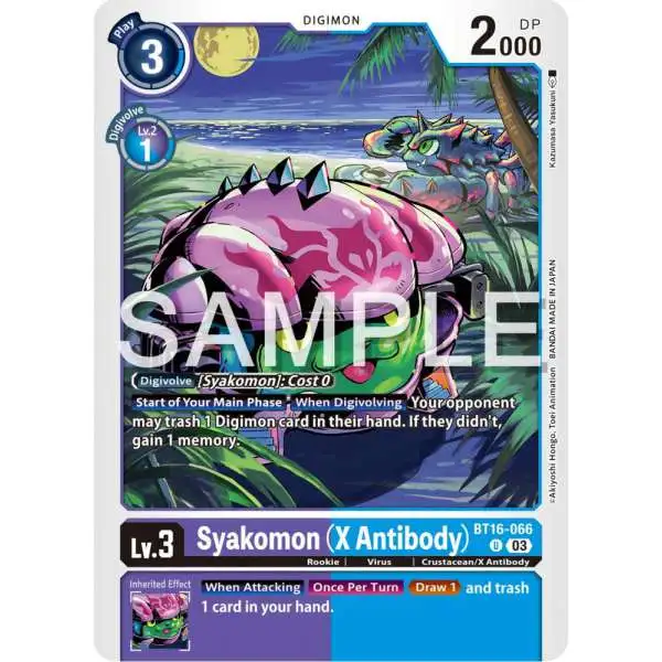 Digimon Trading Card Game Release Special Booster 2.0 Single Card Common Syakomon BT18-020 - ToyWiz