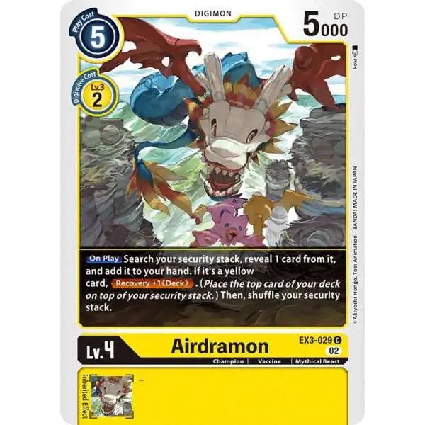 Digimon Exceed Apocalypse Single Card Common Airdramon BT15-059 - ToyWiz