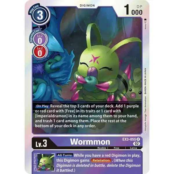 Digimon Trading Card Game Across Time Single Card Uncommon Wormmon BT12-047 - ToyWiz