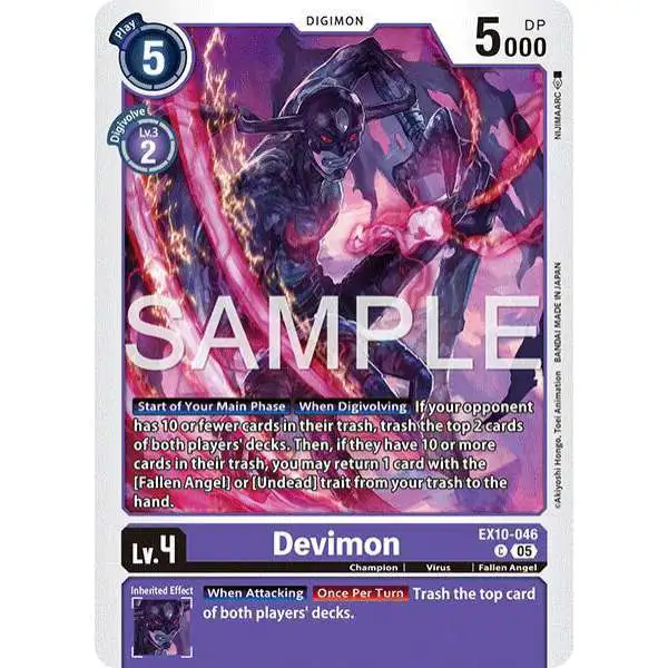 Digimon Trading Card Game Sinister Order Single Card Common Devimon ...