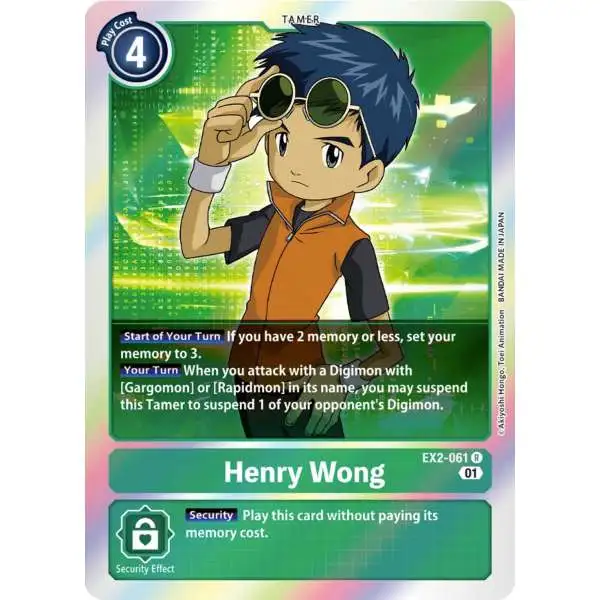 Digimon Digital Hazard Single Card Rare Henry Wong EX2-061 Alternate ...
