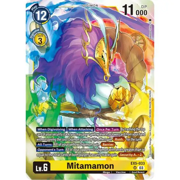 Digimon Animal Colosseum Single Card Super Rare Mitamamon EX5-033 Alternate Art - ToyWiz