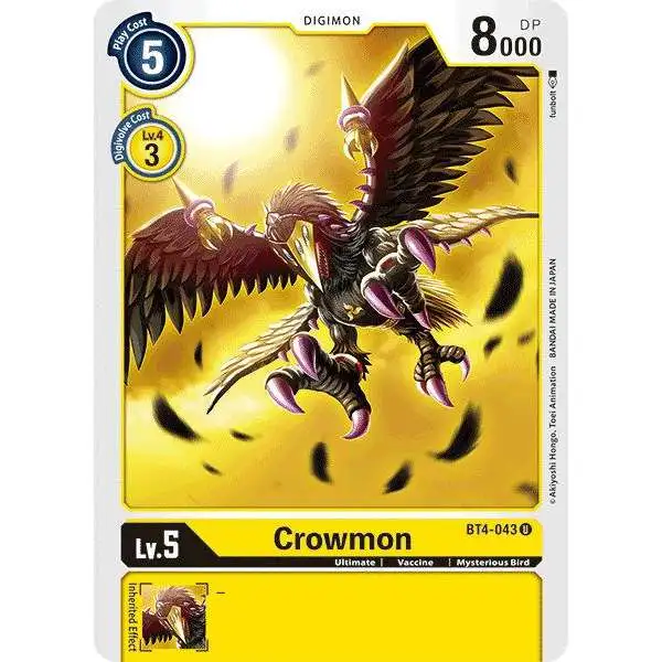 Digimon Trading Card Game Alternative Being Single Card Uncommon Crowmon EX4-056 - ToyWiz