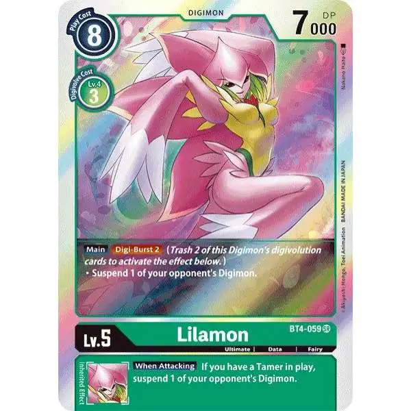 Digimon Trading Card Game Great Legend Single Card Super Rare Lilamon BT4-059 Alternate Art - ToyWiz