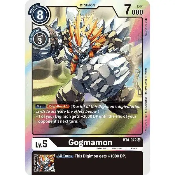 Digimon Trading Card Game Great Legend Single Card Super Rare Gogmamon BT4-072 Event Pack 2 - ToyWiz