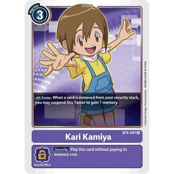 Digimon Trading Card Game Great Legend Single Card Rare Kari Kamiya BT4 ...