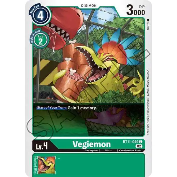 Digimon Trading Card Game Blast Ace Single Card Common Vegiemon BT14 ...
