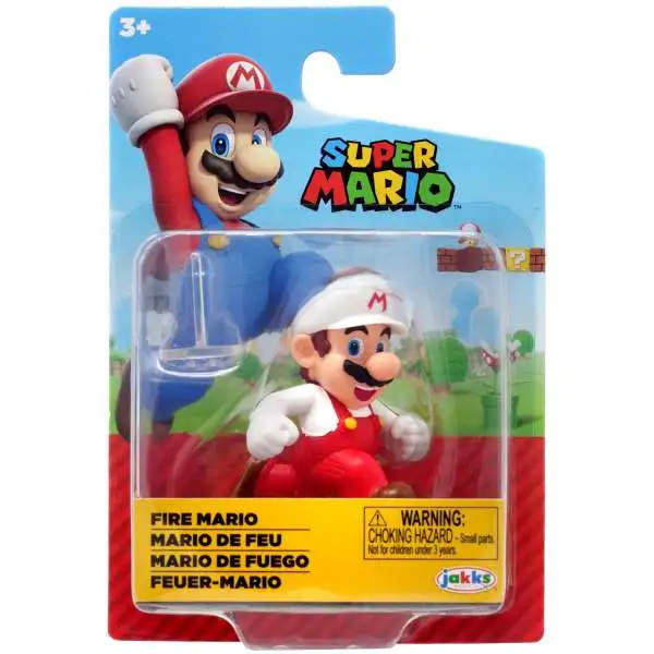 World of Nintendo Super Mario Fire Mario 2.5 Mini Figure Running Jakks ...