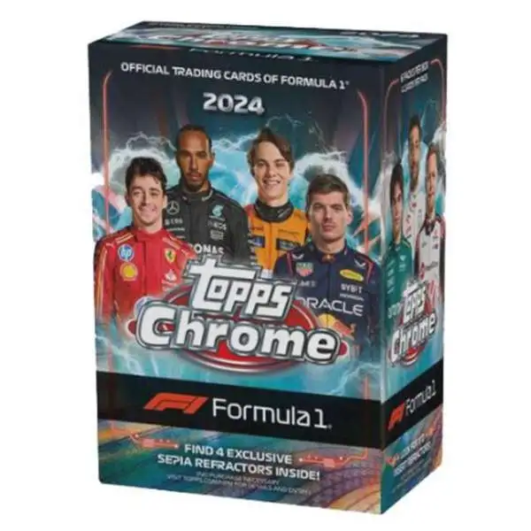 Formula 1 Topps 2024 Chrome F1 Trading Card HOBBY Box 12 Packs - ToyWiz