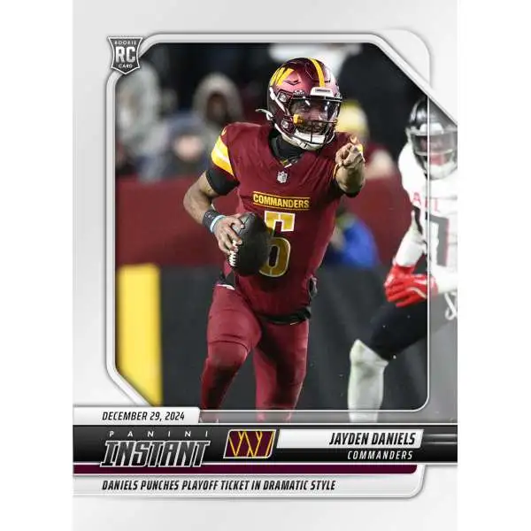 NFL Washington Commanders 2024 Panini Instant Football Single Card Jayden Daniels 264 Rookie ...
