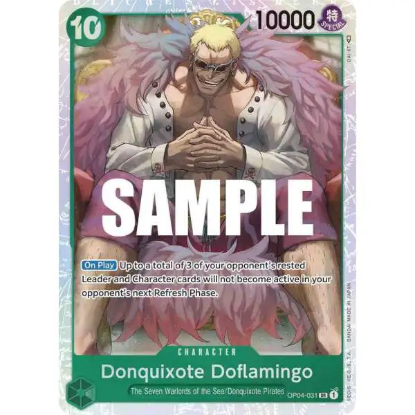 One Piece Trading Card Game Kingdoms of Intrigue Donquixote Doflamingo Graded Card OP04-031 PSA ...