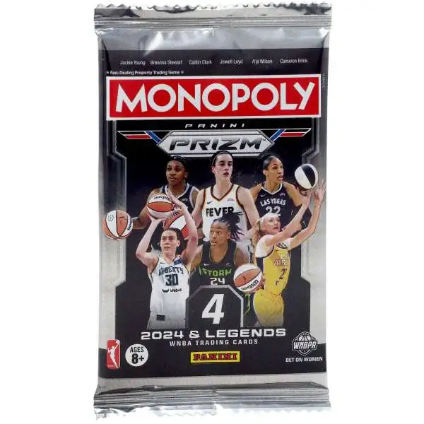 WNBA Monopoly 2024 Legends Prizm Basketball Trading Card Booster Box 6 ...
