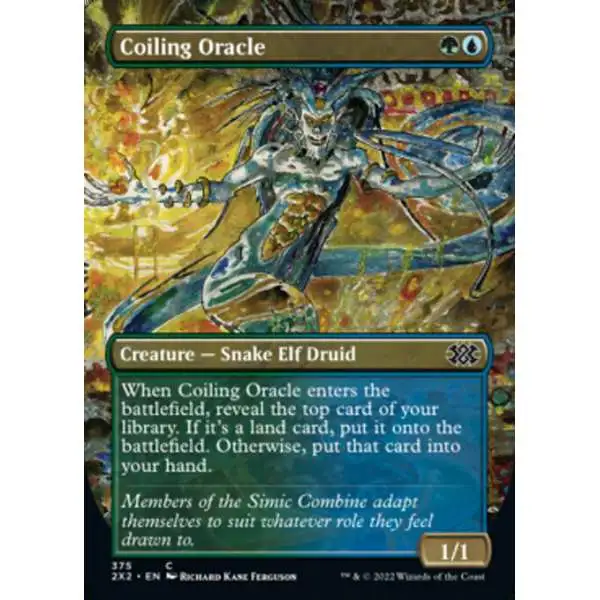 Magic The Gathering Trading Card Game Double Masters 2022 Single Card Common Coiling Oracle 375 ...