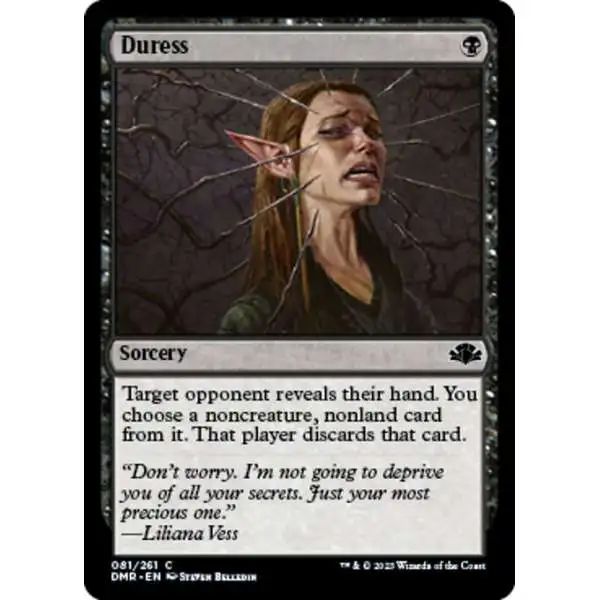 Magic The Gathering Dominaria Remastered Single Card Common Duress 303 Old-Frame - ToyWiz