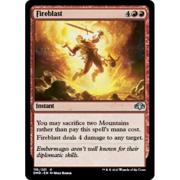 Magic The Gathering Dominaria Remastered Single Card Uncommon Fireblast 319 Old-Frame - ToyWiz