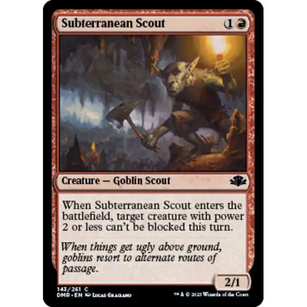 Magic The Gathering Dominaria Remastered Single Card Common Subterranean Scout 143 FOIL - ToyWiz