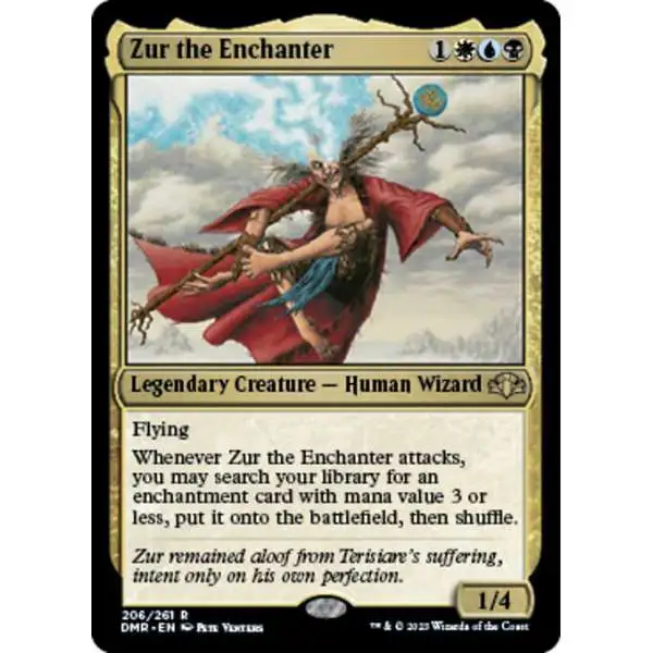 Magic The Gathering Dominaria Remastered Single Card Rare Zur the Enchanter 206 FOIL - ToyWiz