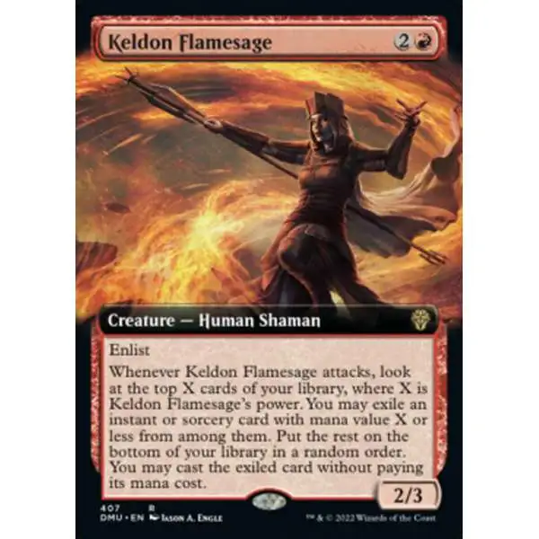 Magic The Gathering Dominaria United Single Card Rare Keldon Flamesage 407 Extended Art - ToyWiz
