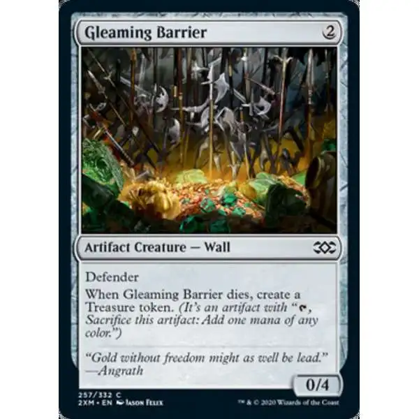Magic The Gathering Double Masters Single Card Common Gleaming Barrier ...