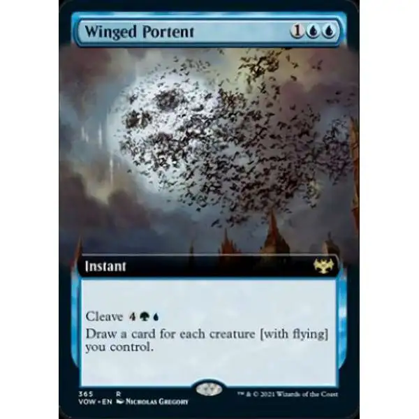 Magic The Gathering Trading Card Game Innistrad Crimson Vow Single Card Rare Winged Portent 365